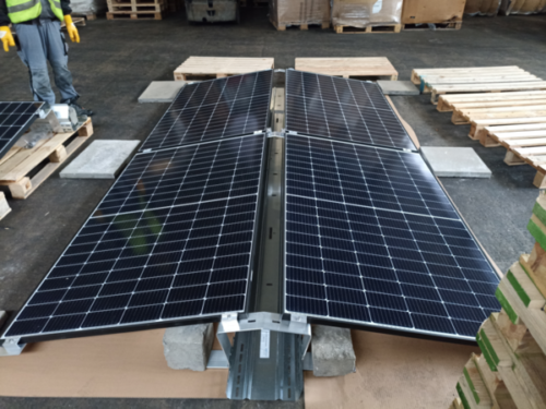 Solaranlage 4 Panels Module Befestigung für Flachdach Dach Montage - Wandaa